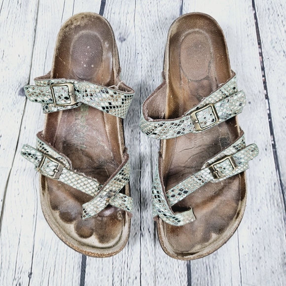 BioFeet | Shoes | Biofeet Reptilesnake Print Strappy Cork Sole Slipon ...
